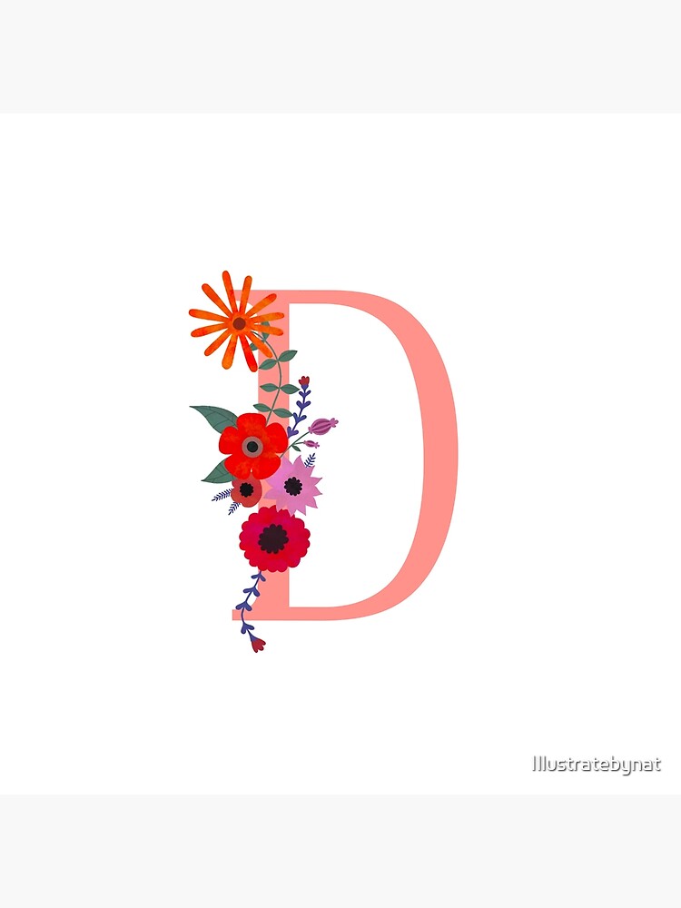 "Floral Monogram Illustrated Letter Art D Initial" Poster for Sale by ...