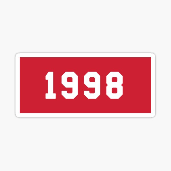 "Red Made in 1998 - Born in 1998 - Vintage 1990s" Sticker by TeeRock ...