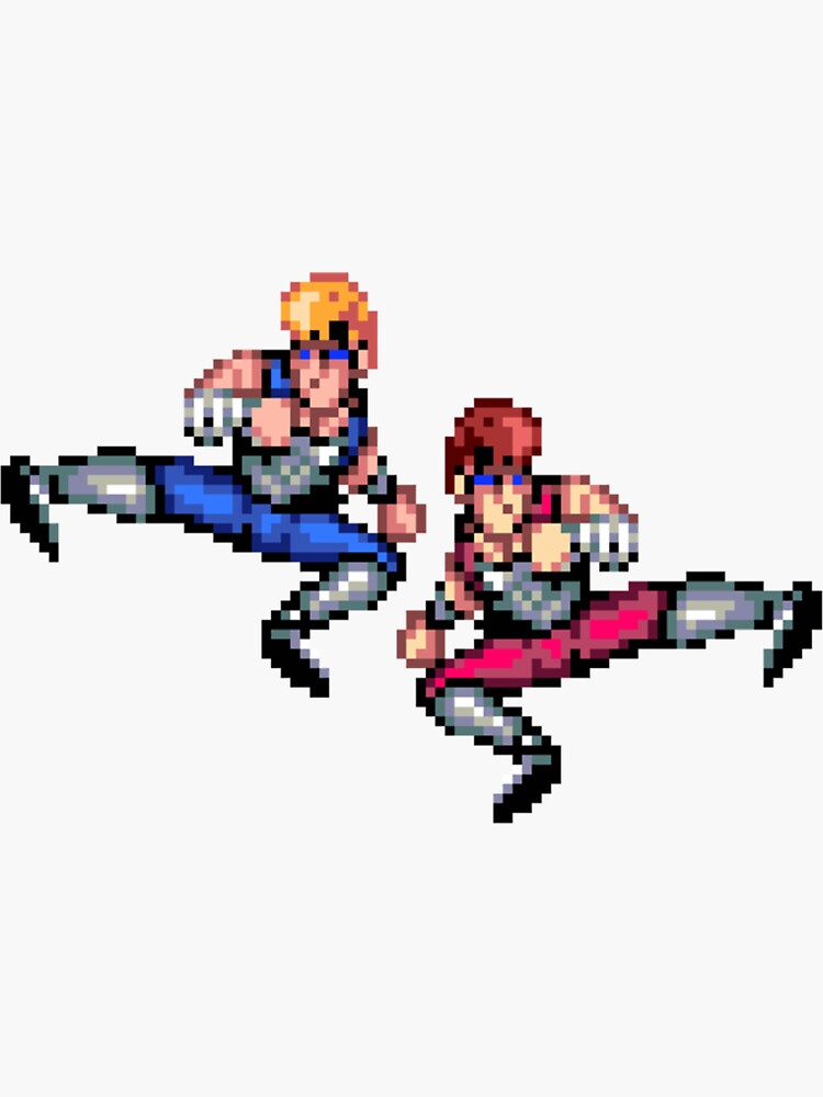 "Double Dragon Flying Kicks" Sticker for Sale by NewMoonStudio | Redbubble
