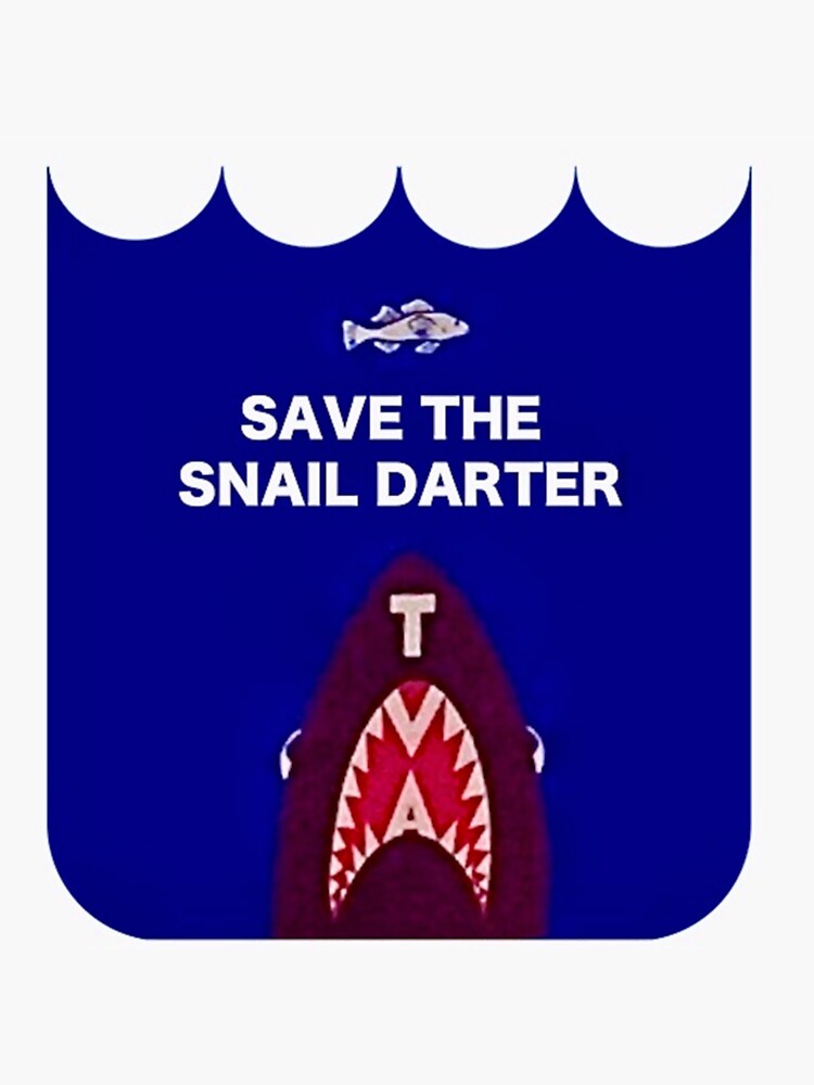 "SAVE THE SNAIL DARTER VINTAGE REMAKE" Sticker by NewMoonStudio | Redbubble