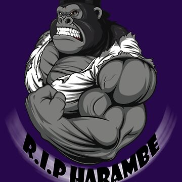 "Harambe RIP Gorilla for Harambe Memory" Sticker for Sale by MYZAK HRM ...