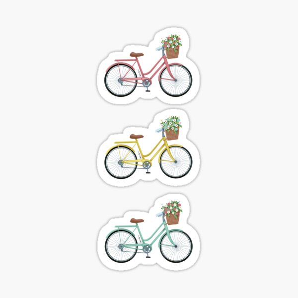 "Bicycle Trio" Sticker by ev-grace | Redbubble