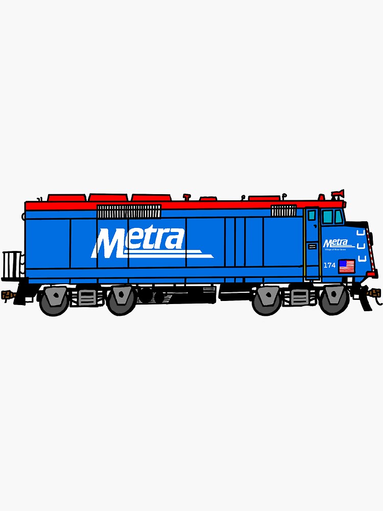 "Metra F40PH village of River Grove" Sticker for Sale by Josh ...
