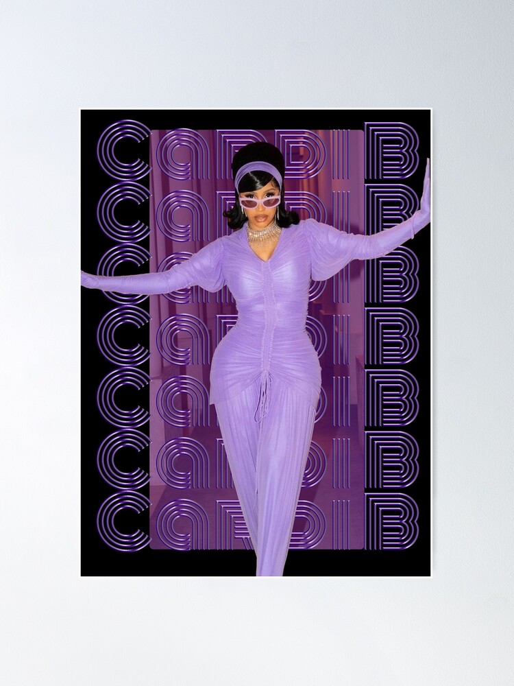 "Cardi B Purple Design" Poster for Sale by Kamryn Jenkins | Redbubble