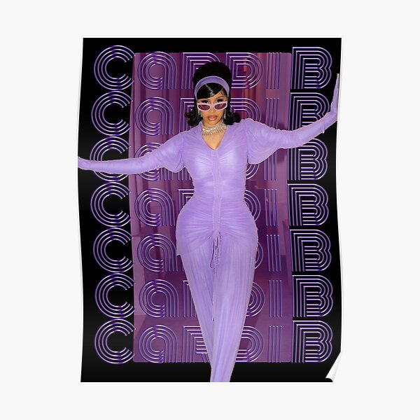 "Cardi B Purple Design" Poster for Sale by Kamryn Jenkins | Redbubble