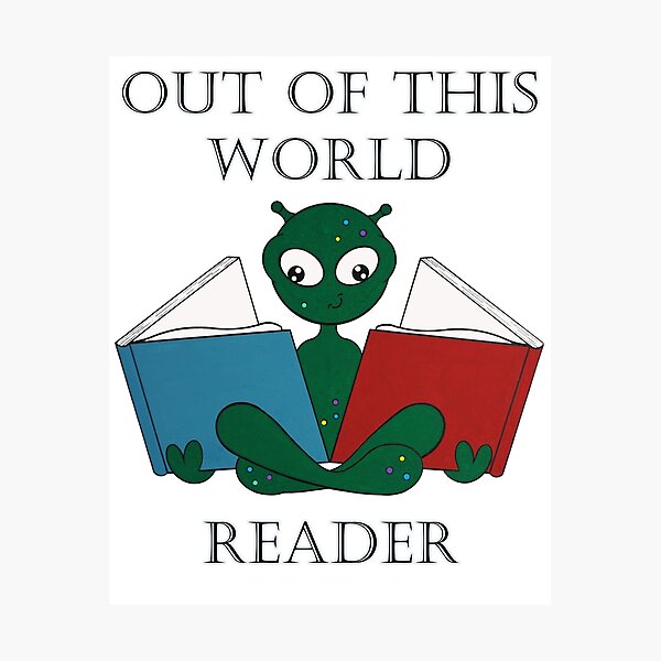 Lámina fotográfica «Leyendo marciano... fuera de este mundo ...