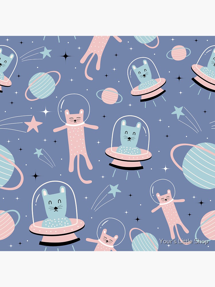 "Alien Cats Seamless Pattern" Sticker for Sale by Raj9823 | Redbubble