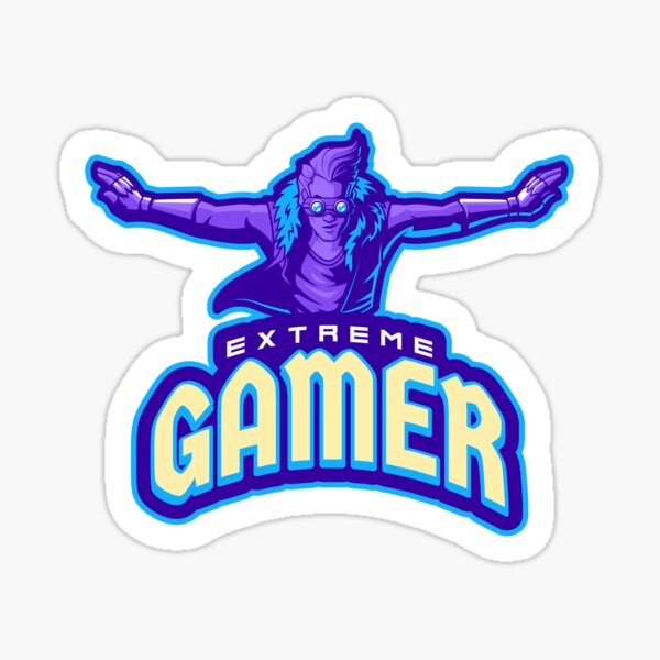 "Extreme Gamer with Warrior Champion" Sticker by PRIVARSHU | Redbubble