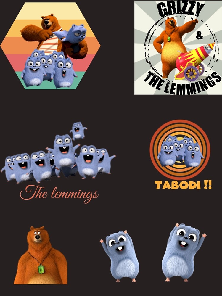 Lámina fotográfica «GRIZZY Y LOS LEMMINGS DIVERTIDOS NIÑOS REGALO DIBUJOS ANIMADOS Pegatina» de ...