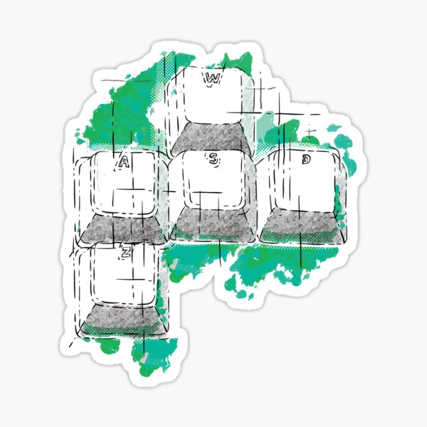 "WASD Z Keys - ART Gamer Shirt " Sticker by Artrographic | Redbubble