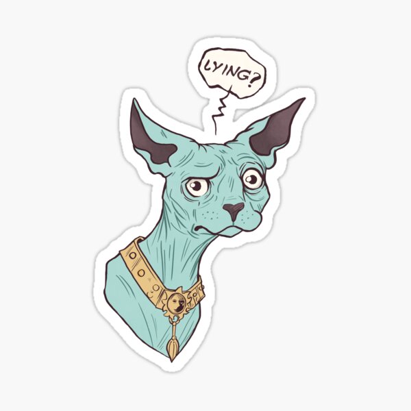 "lying?" Sticker for Sale by bookotter | Redbubble