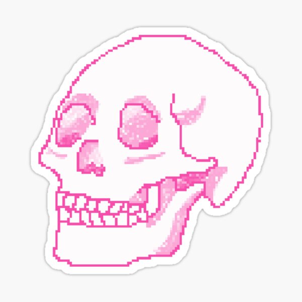 "pixel skull" Sticker for Sale by emilyg22 | Redbubble