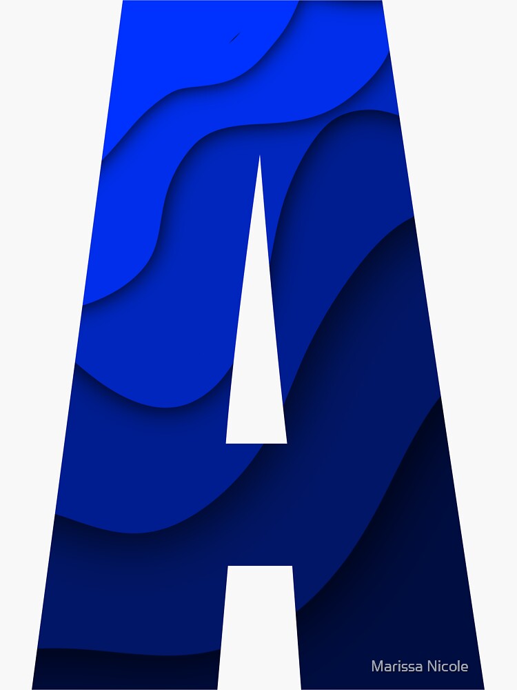 "Blue letter A" Sticker for Sale by 1marissadavila | Redbubble