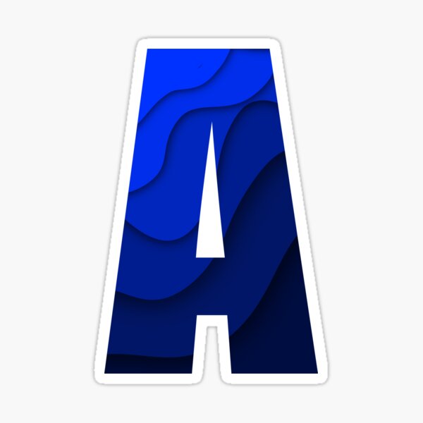 "Blue letter A" Sticker for Sale by 1marissadavila | Redbubble