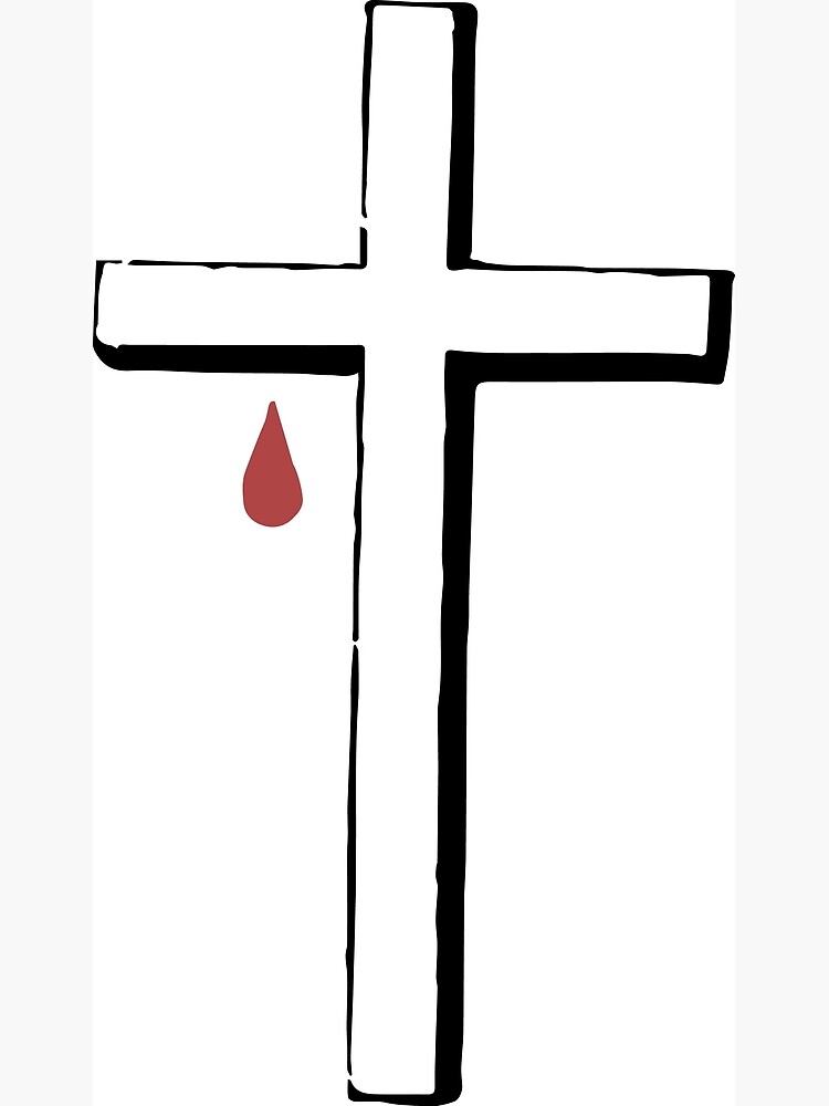 "Stick and Poke / Bleeding Cross" Art Print by Brieul | Redbubble