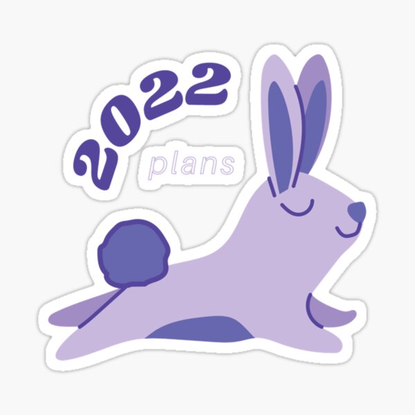 "pantone very peri 2022 plans cute rabbit relaxing " Sticker for Sale ...