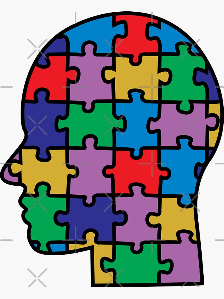 "Autism puzzle drawing" Sticker for Sale by Blondiabshop | Redbubble