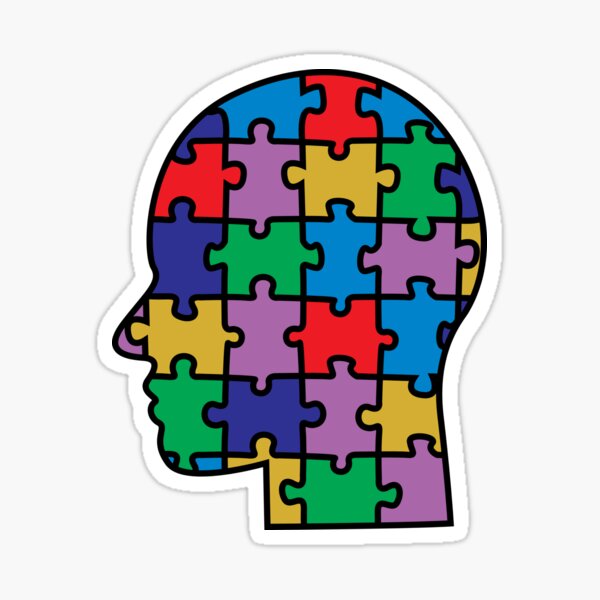 "Autism puzzle drawing" Sticker for Sale by Blondiabshop | Redbubble
