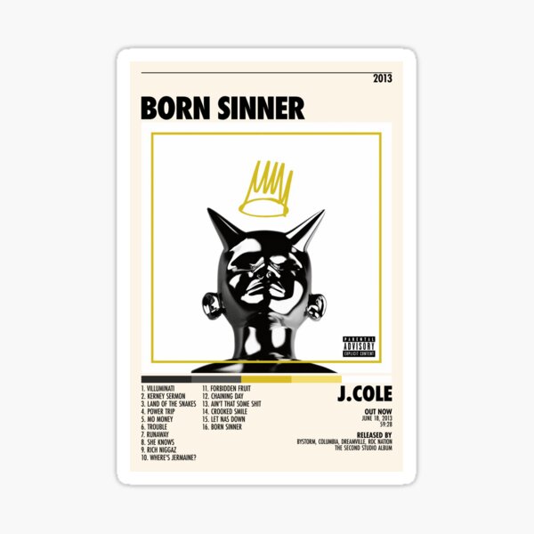 "J. Cole Poster - Born Sinner Poster - Custom Poster - Decor Poster ...