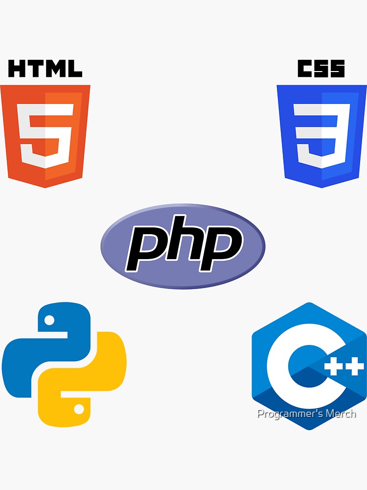 "5 Programming Languages Set" Sticker for Sale by Anwaar-Ullah | Redbubble