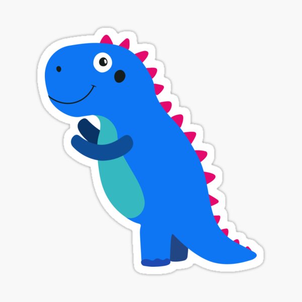"Cute blue Dino" Sticker for Sale by Sikorsi | Redbubble