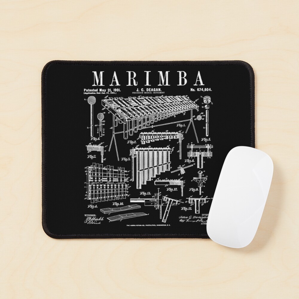 "Marimba Player Percussion Musical Instrument Vintage Patent" Sticker ...