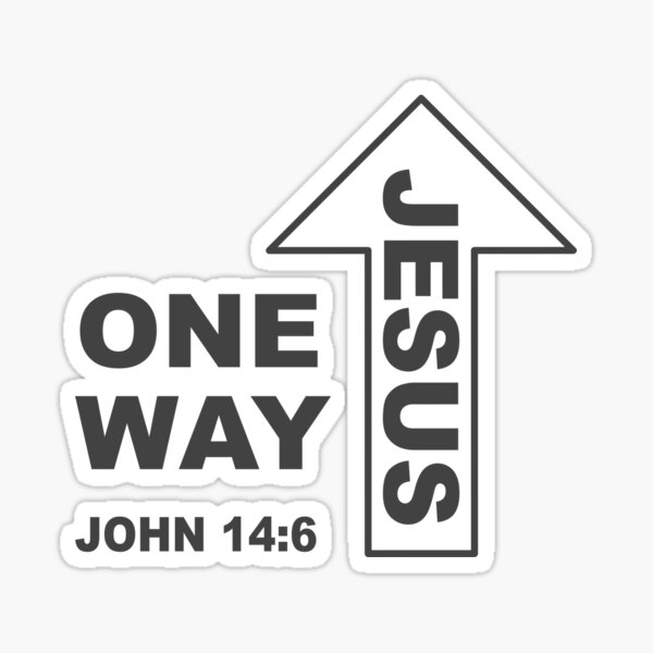 "Christian Design - One Way Jesus" Sticker for Sale by simplydesignart ...