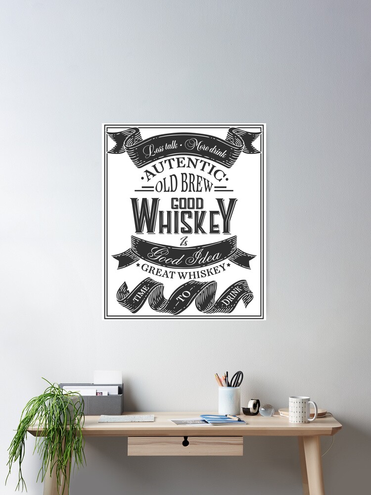 Poster for Sale mit "Whiskey-Poster von Alkohol mit handgezeichneten Schriftzug. Zeichnen für ...