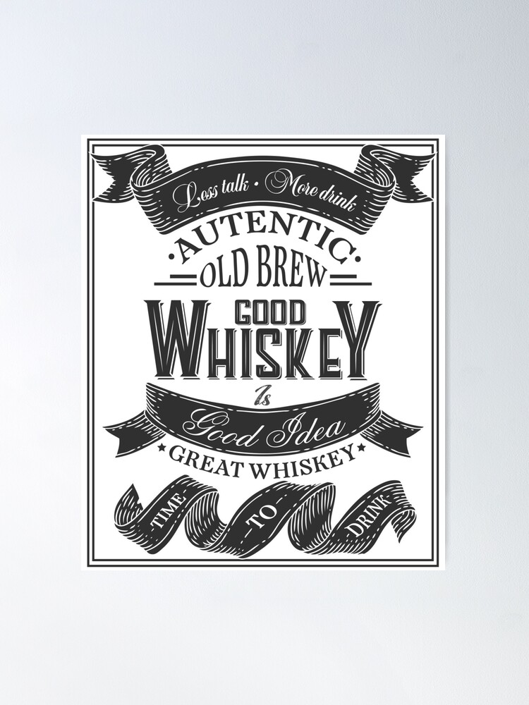 Poster for Sale mit "Whiskey-Poster von Alkohol mit handgezeichneten Schriftzug. Zeichnen für ...