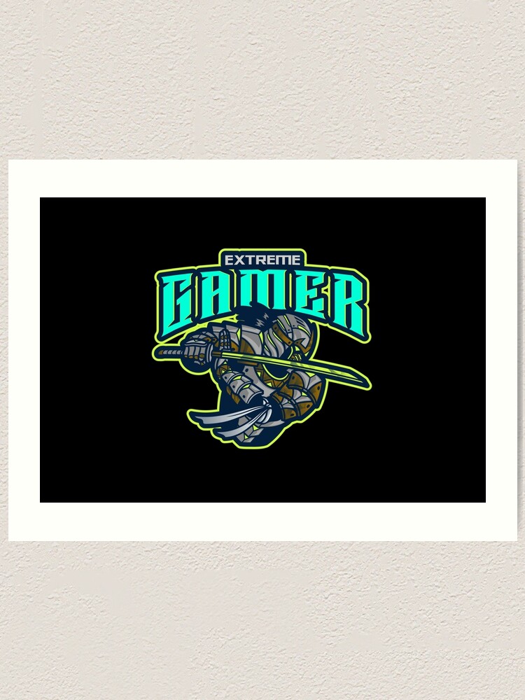 "Extreme Gamer with Armored Warrior holding a Katana" Art Print for ...