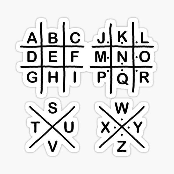 "Pigpen Cipher Code" Sticker for Sale by PaulJChapman | Redbubble