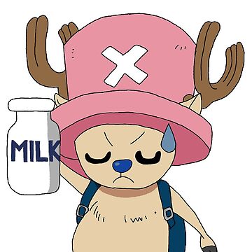 "chopper holding a milk" Sticker for Sale by purpleram | Redbubble