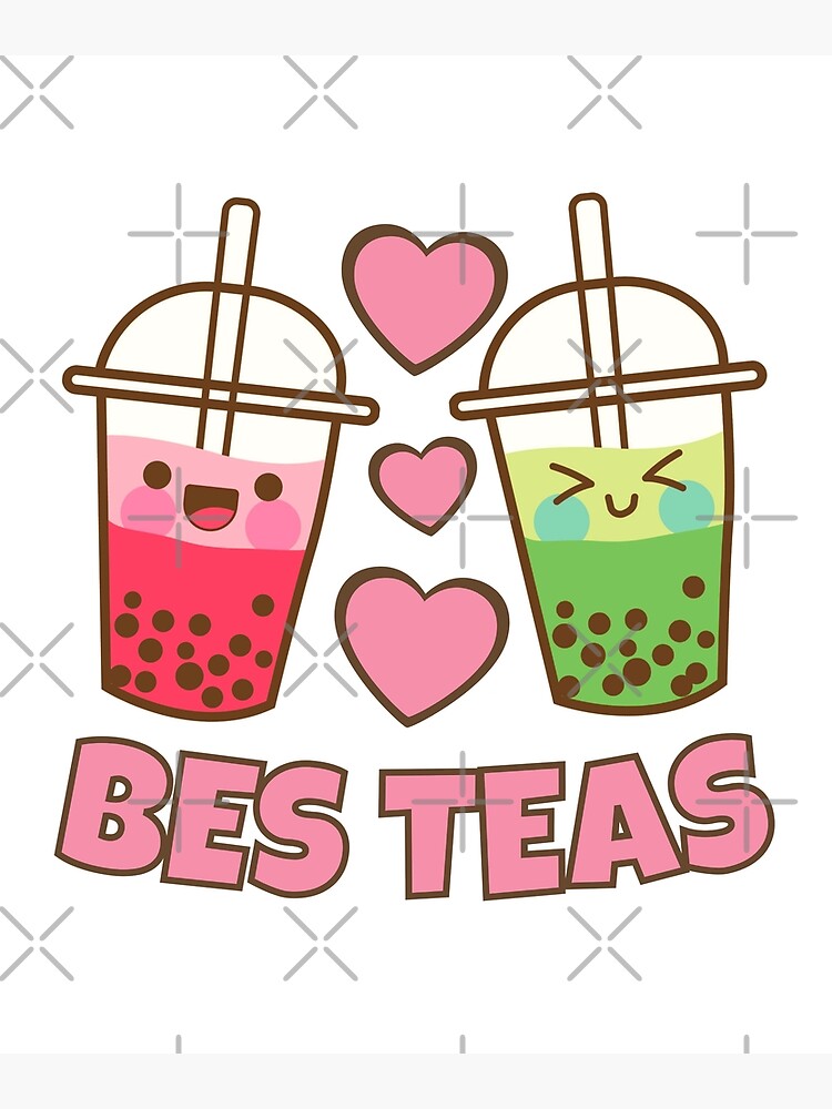 "Bes Teas Besties Cute Kawaii Bubble Tea Boba Best Friends" Art Print for Sale by 74ninetees ...