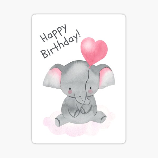 "Happy birthday elephant" Sticker by creativecfi | Redbubble
