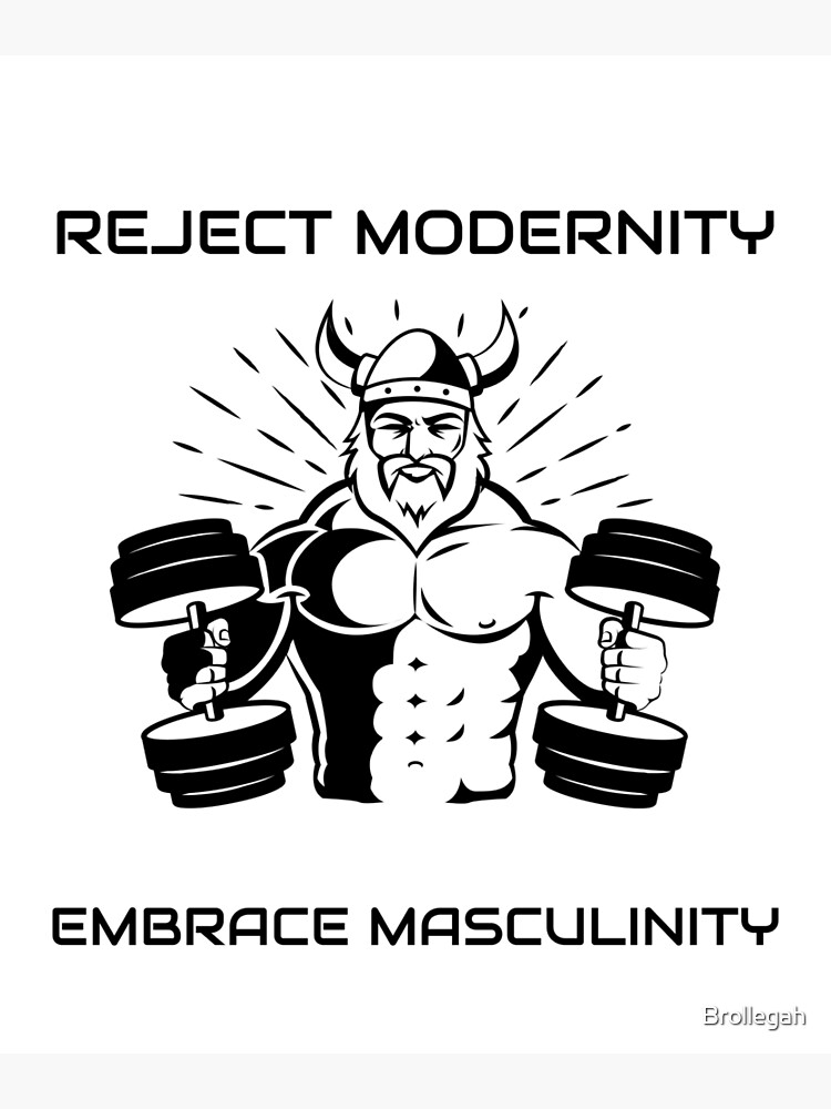 "Reject Modernity Embrace Masculinity" Poster for Sale by Brollegah ...