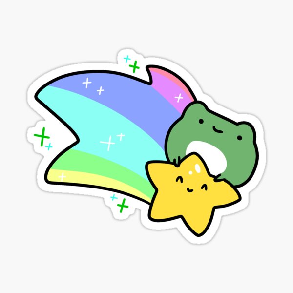 "Rainbow Shooting Star Frog" Sticker for Sale by SaradaBoru | Redbubble