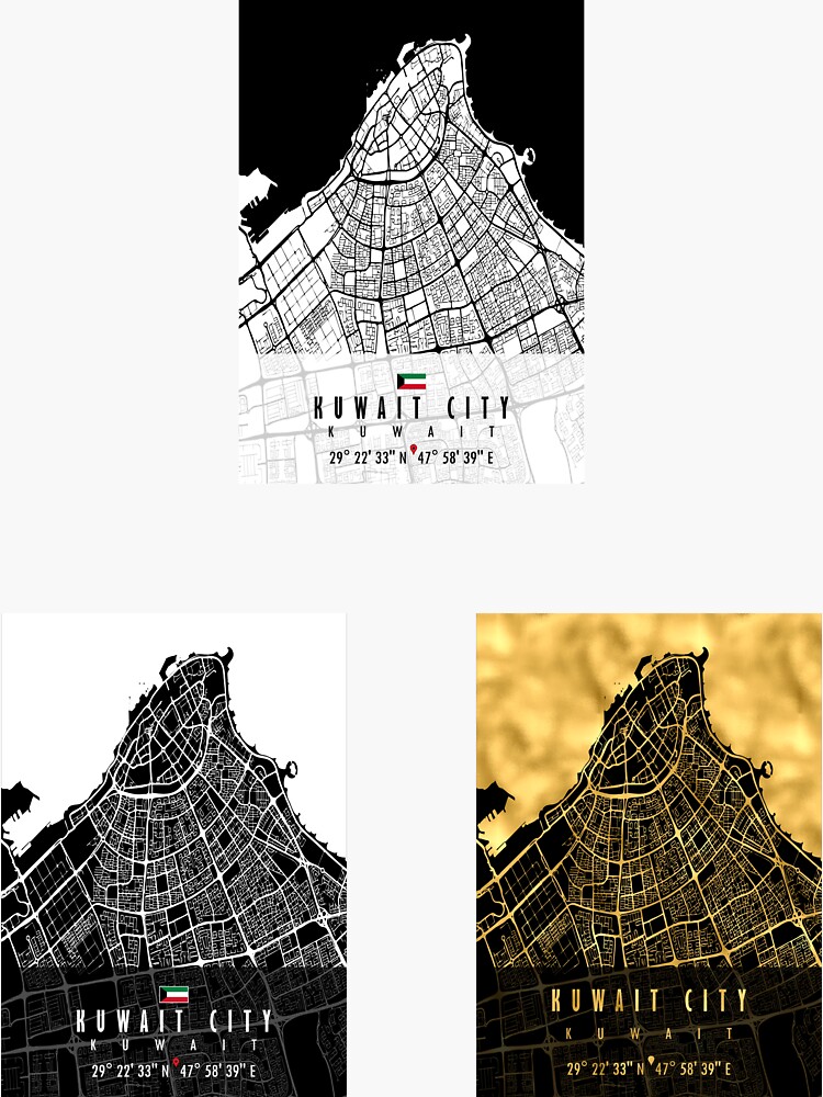 "KUWAIT CITY MAP KUWAIT Sticker Pack" Sticker for Sale by hatimelhag ...