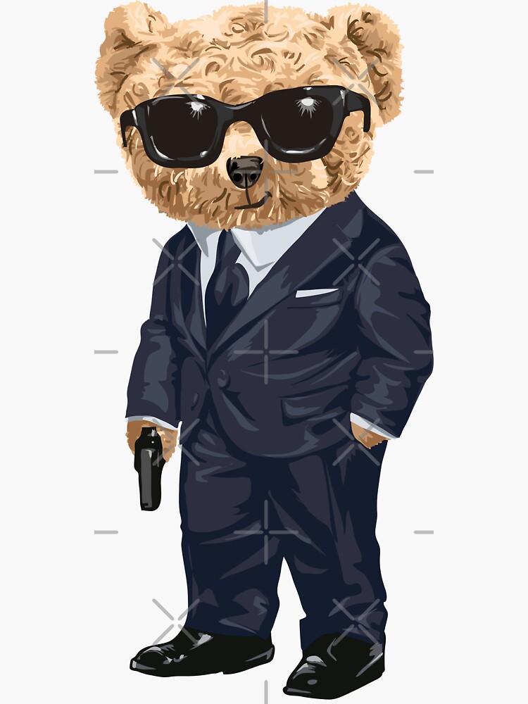 "Secret Agent Bear" Sticker by thelydesign | Redbubble