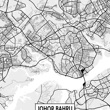 "Johor Bahru City Map of Malaysia - Light" Poster for Sale by deMAP ...