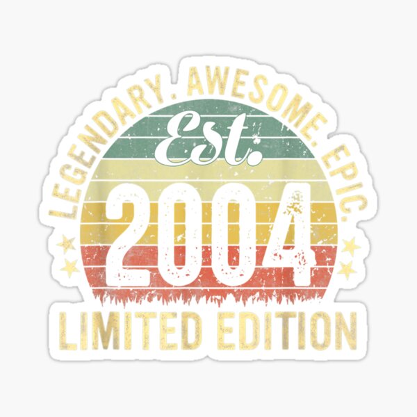 "Vintage Made In 2004 18 Year Old Gifts Retro 18th Birthday" Sticker by ...