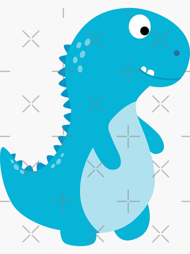"Cute blue Dino" Sticker for Sale by shijujames | Redbubble