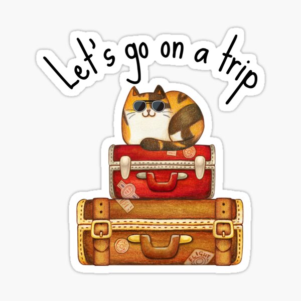 "Going on a trip with your cat" Sticker for Sale by LamaraK | Redbubble