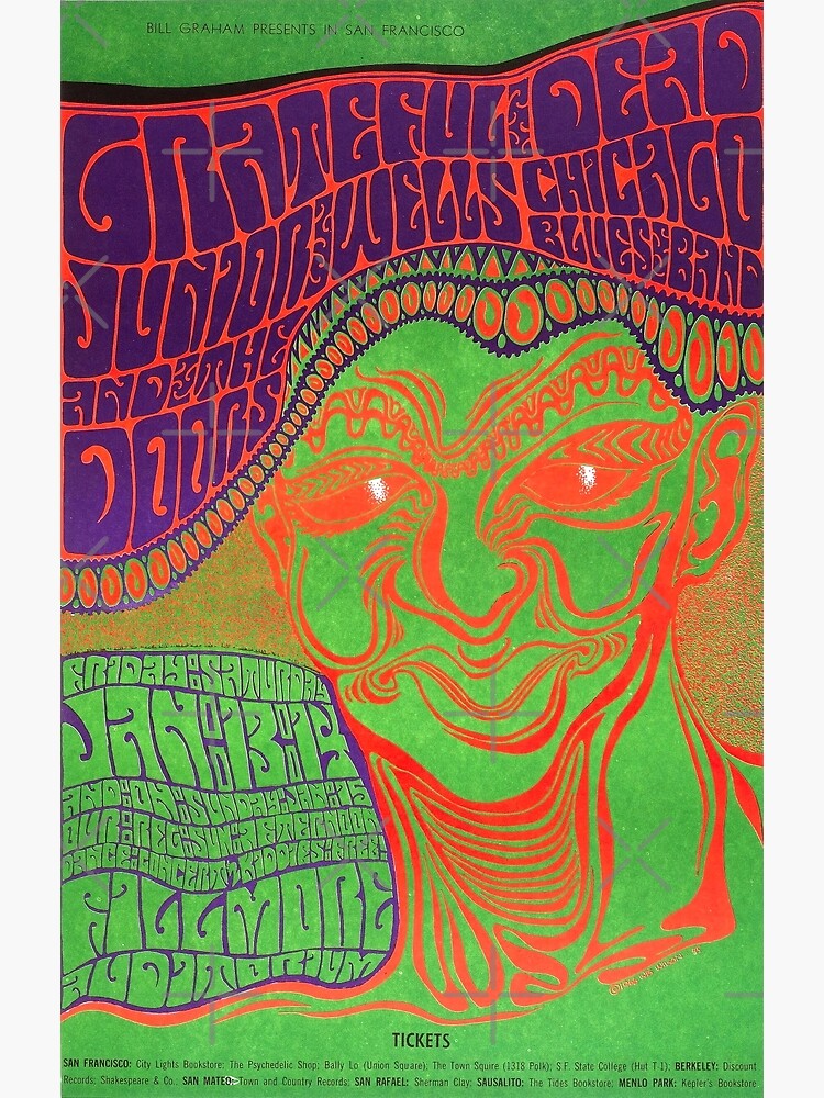 Lámina fotográfica «PÓSTER DE CONCIERTO DE DOORS & DEAD GENUINO DE 1967 ...