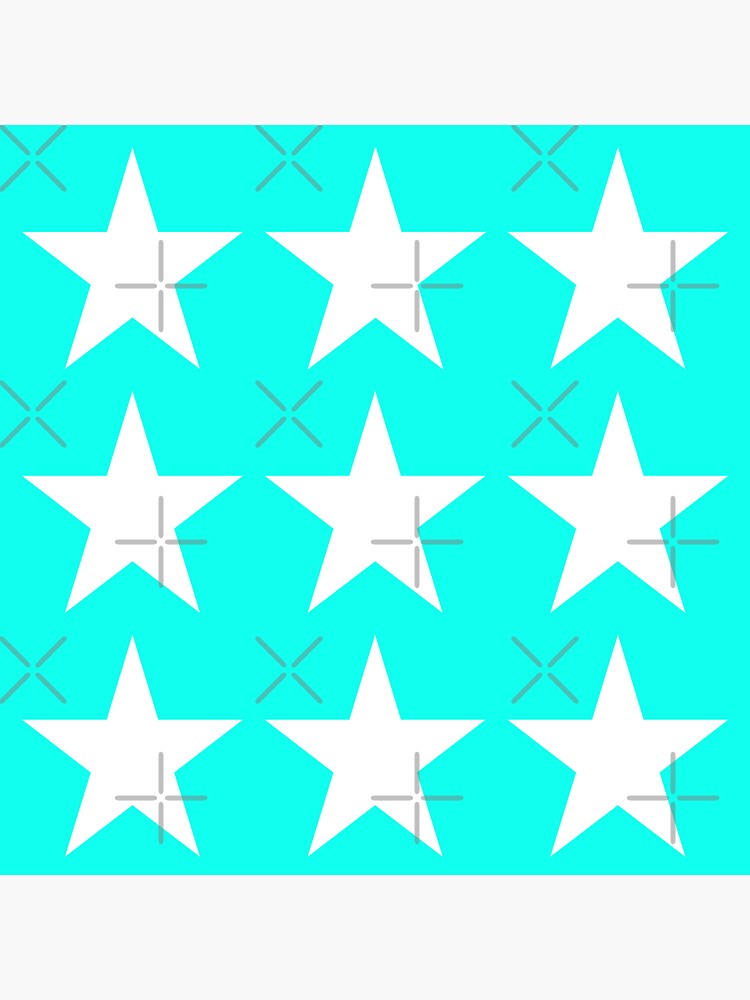 "Large WHITE and HOT TURQUOISE STARS " Sticker for Sale by RachelMacht ...