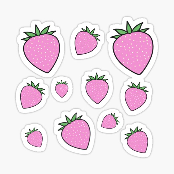 "strawberry bundle in bubble powder" Sticker by pixie-bubbles | Redbubble
