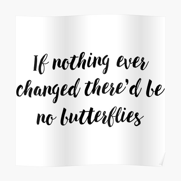 "If nothing ever changed there'd be no butterflies" Poster by inspires ...