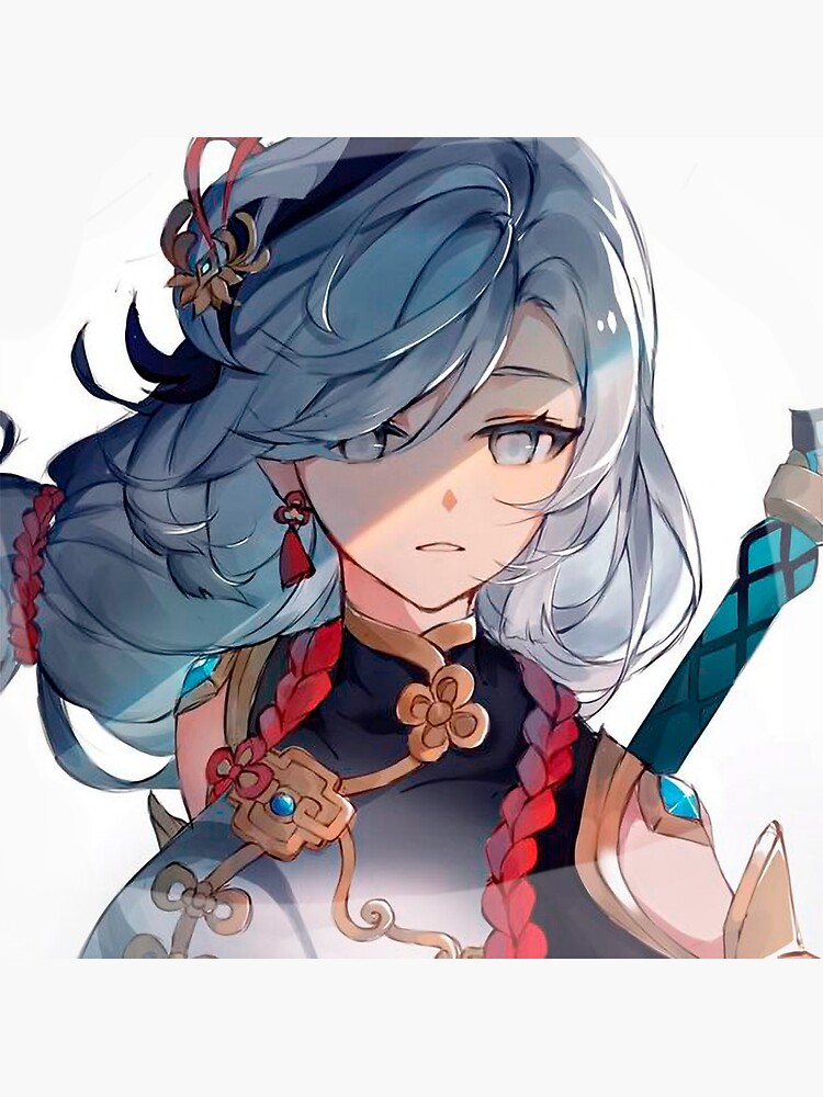"Genshin Impact Shenhe Art" Sticker for Sale by ItsumiMentis | Redbubble