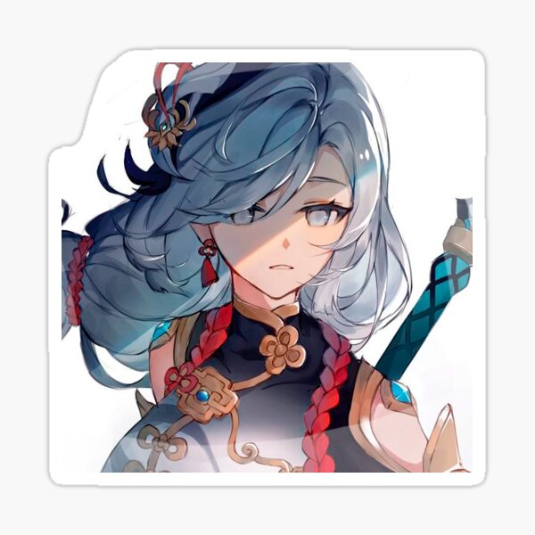"Genshin Impact Shenhe Art" Sticker for Sale by ItsumiMentis | Redbubble