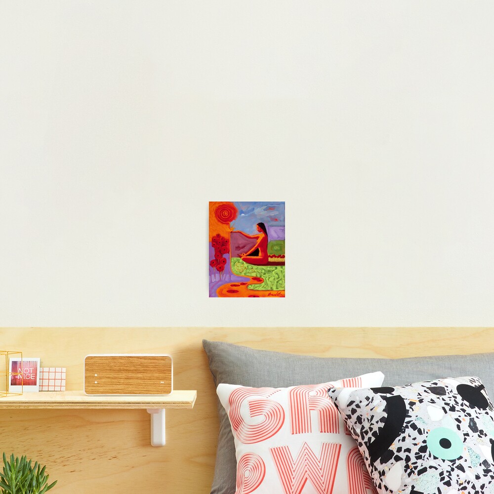 Lámina fotográfica «Pintura "Amapolas y aceptación del yoga" de una ...