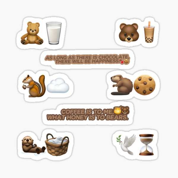 "Brown cute aesthetic sticker pack" Sticker for Sale by DesignsByRikke ...